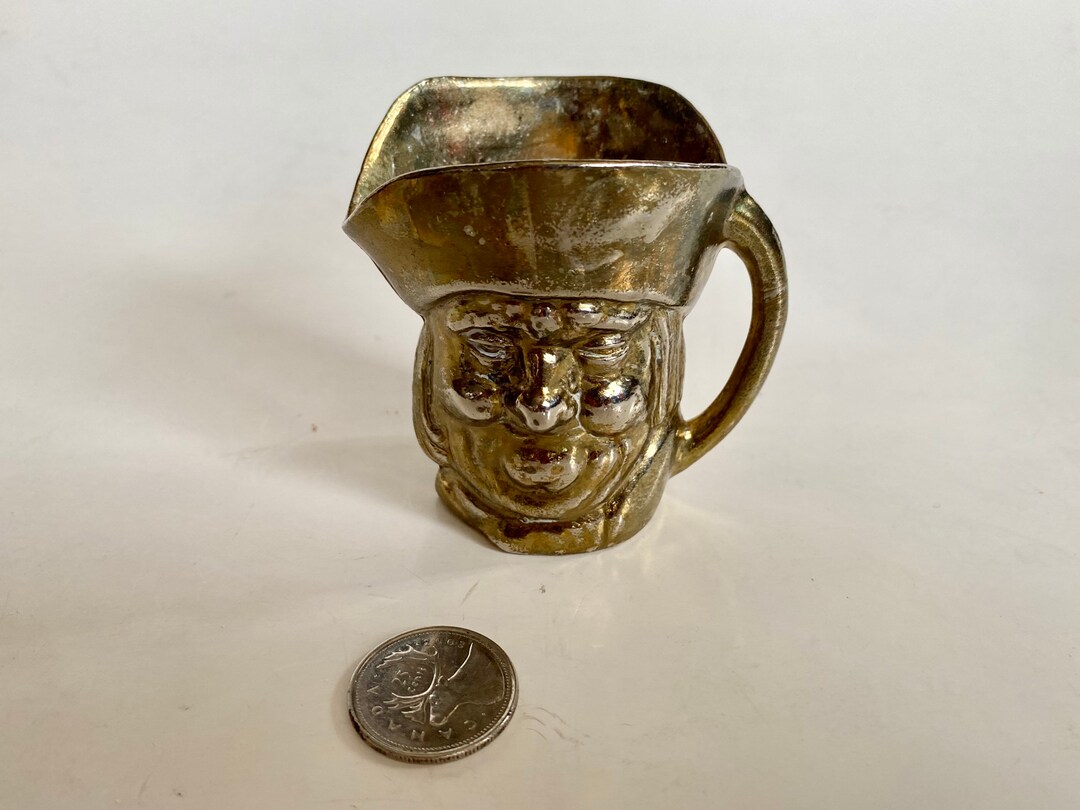 Vintage Toby Shot Mug, Small Brass Toby Face Mug, Midcentury Toby ...