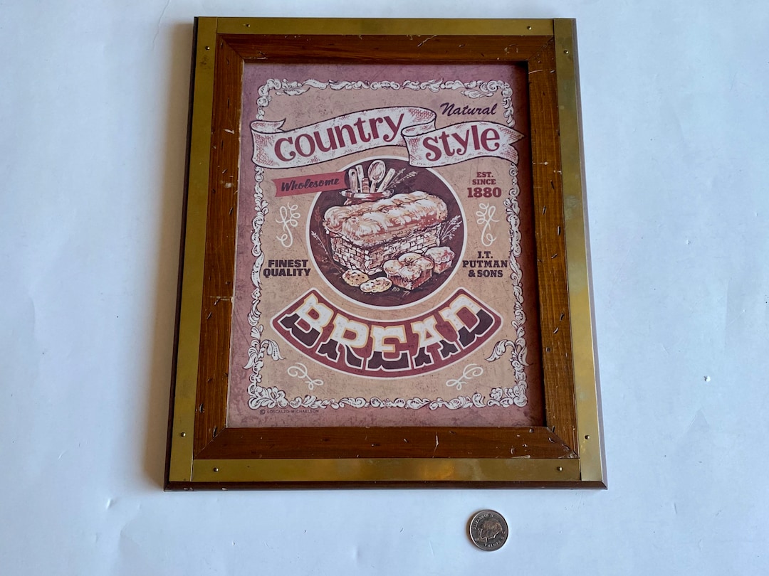 Vintage Bread Poster, Vintage Advertisement Art, Country Style Bread ...