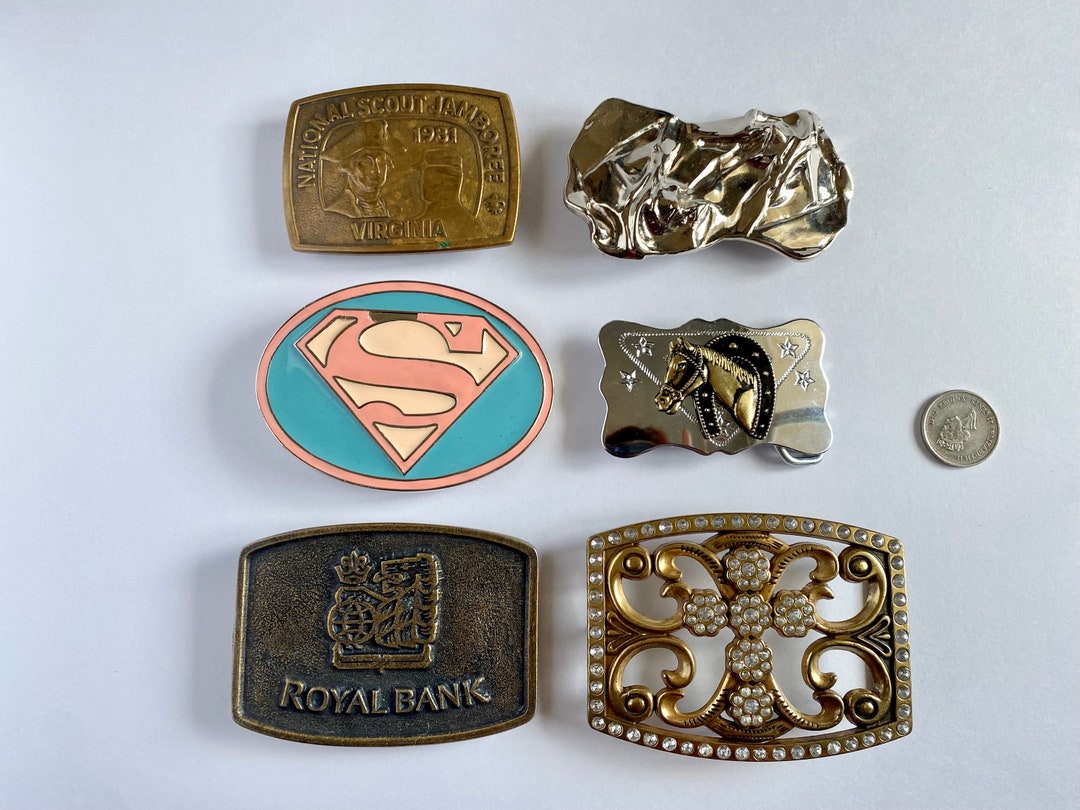 Vintage Collectible Belt Buckle, Bejeweled Cross Buckle, Superhero ...
