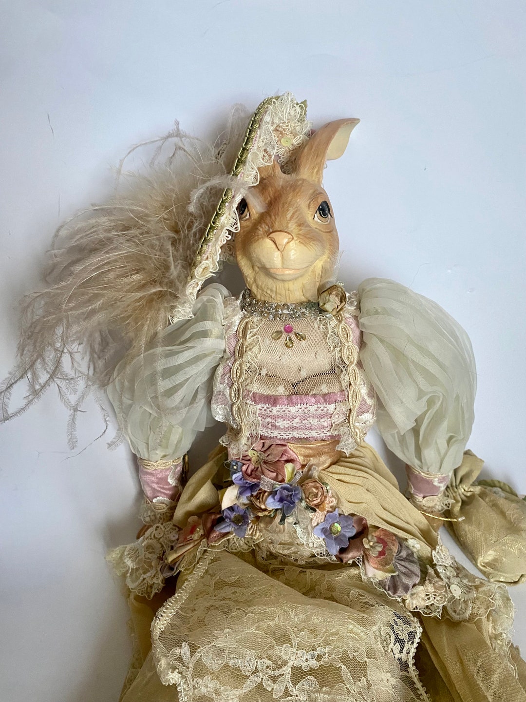 Vintage Rare Rabbit Doll, Victorian Style Rabbit Doll by Katherine’s ...