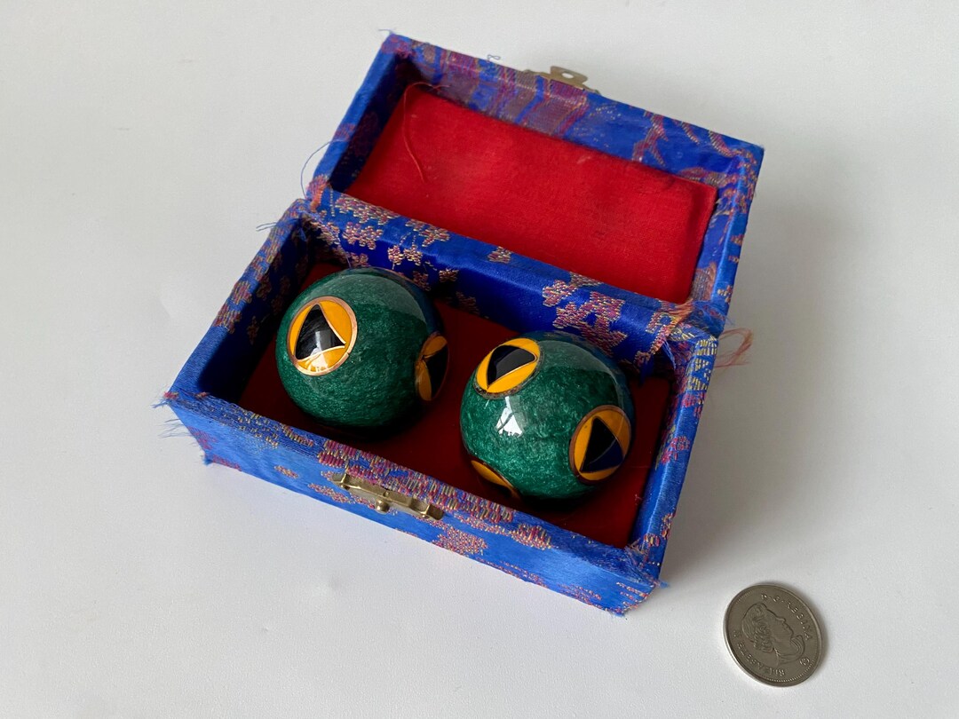 Vintage Chinese Baoding Stress Balls, Vintage Chiming Harmony Balls ...