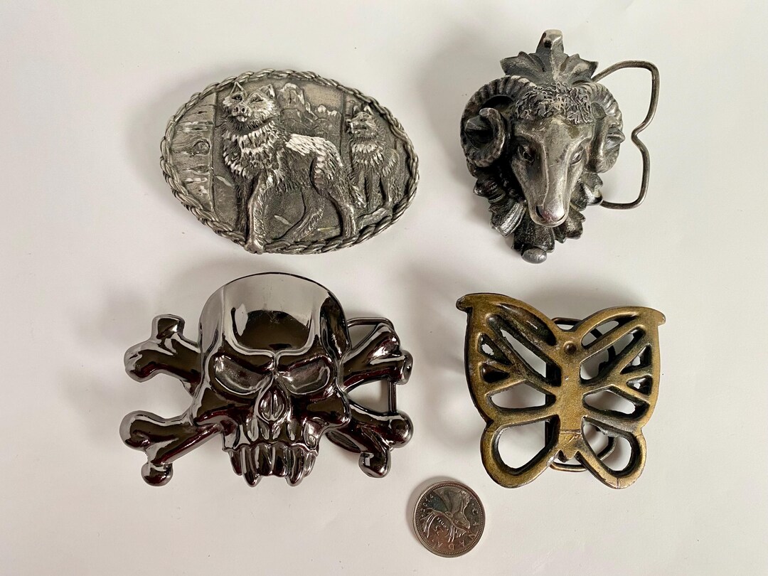 Vintage Belt Buckles, Collectible Belt Buckles, Animal Buckles, Skull ...
