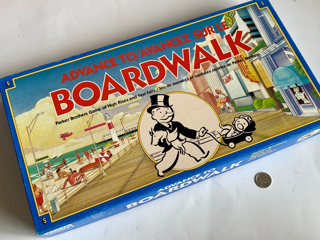 Vintage Advance to Boardwalk Board Game, 1985 Monopoly Spin off Board ...
