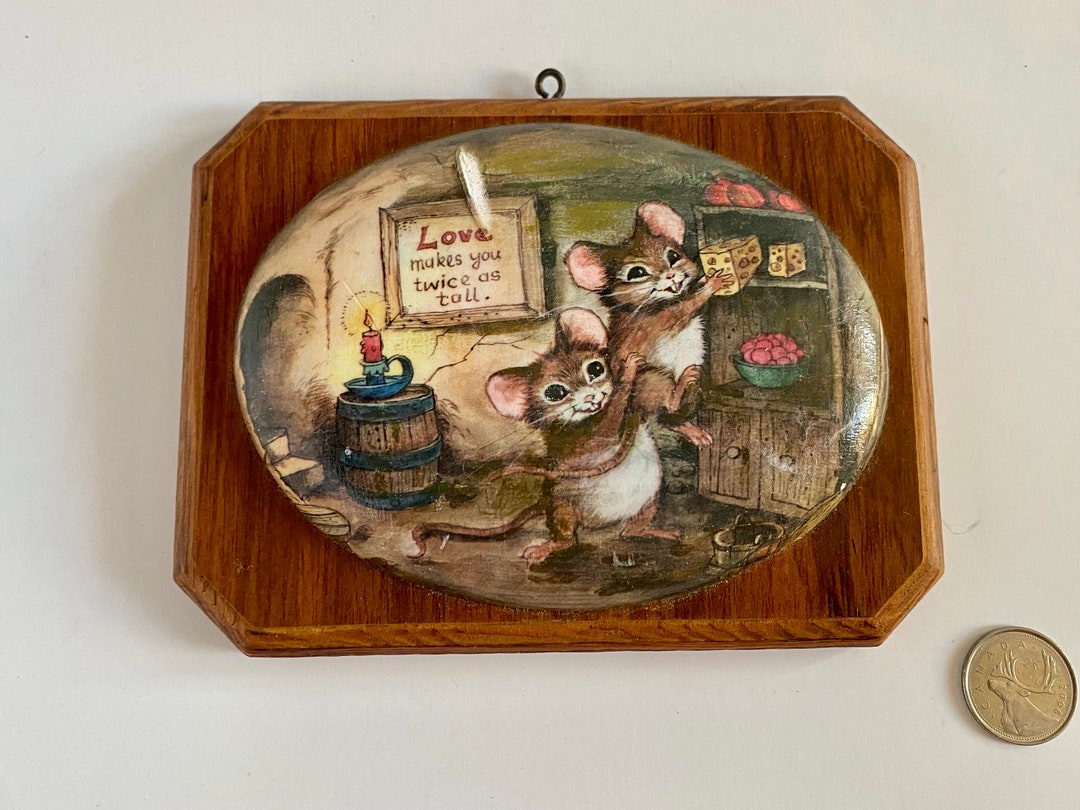 Vintage Mice Plaque Cottagecore Home Decor Love Makes You - Etsy