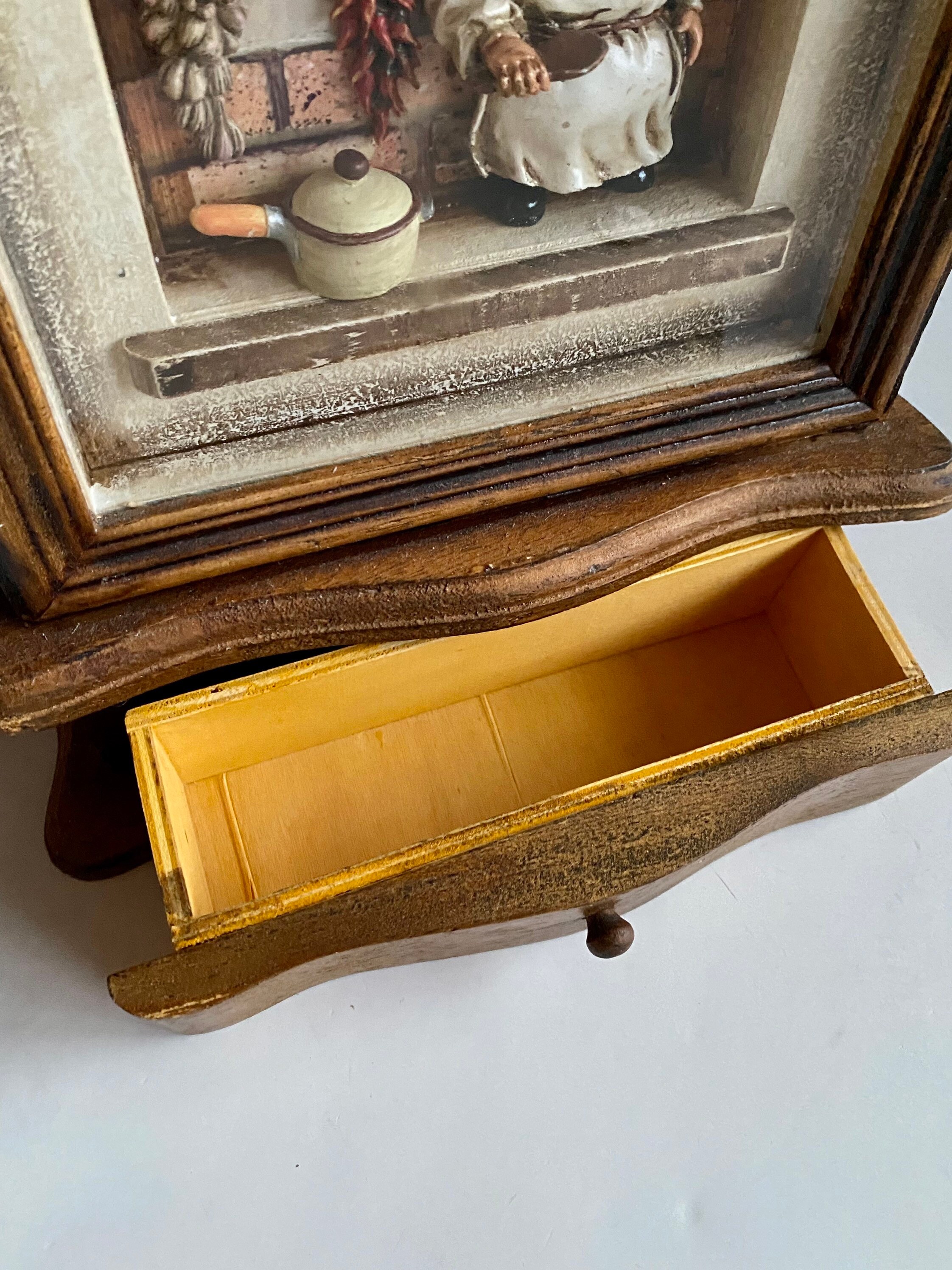 Wooden Hidden Key Cabinet Vintage Key Cabinet W/ Diorama - Etsy