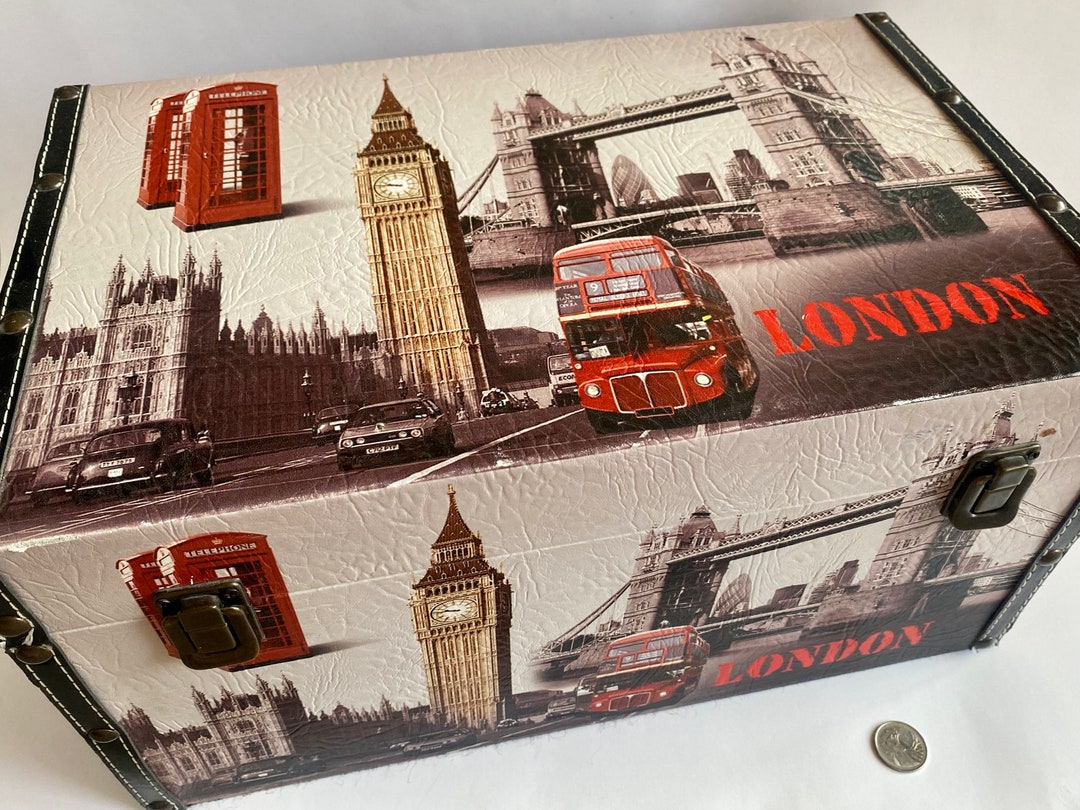 Vintage London Theme Storage Box, London Collectible Chest, London ...