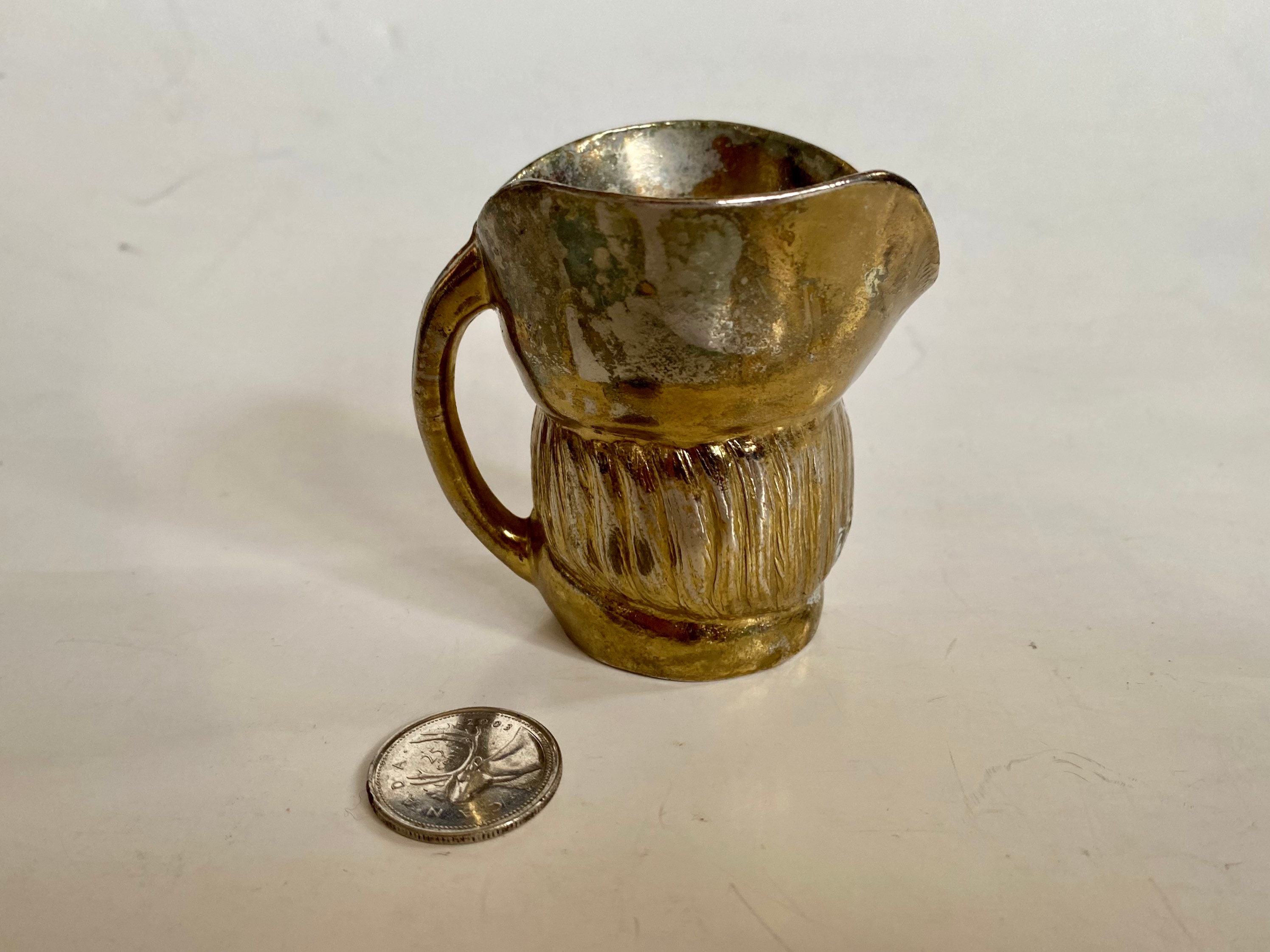 Vintage Toby Shot Mug, Small Brass Toby Face Mug, Midcentury Toby ...