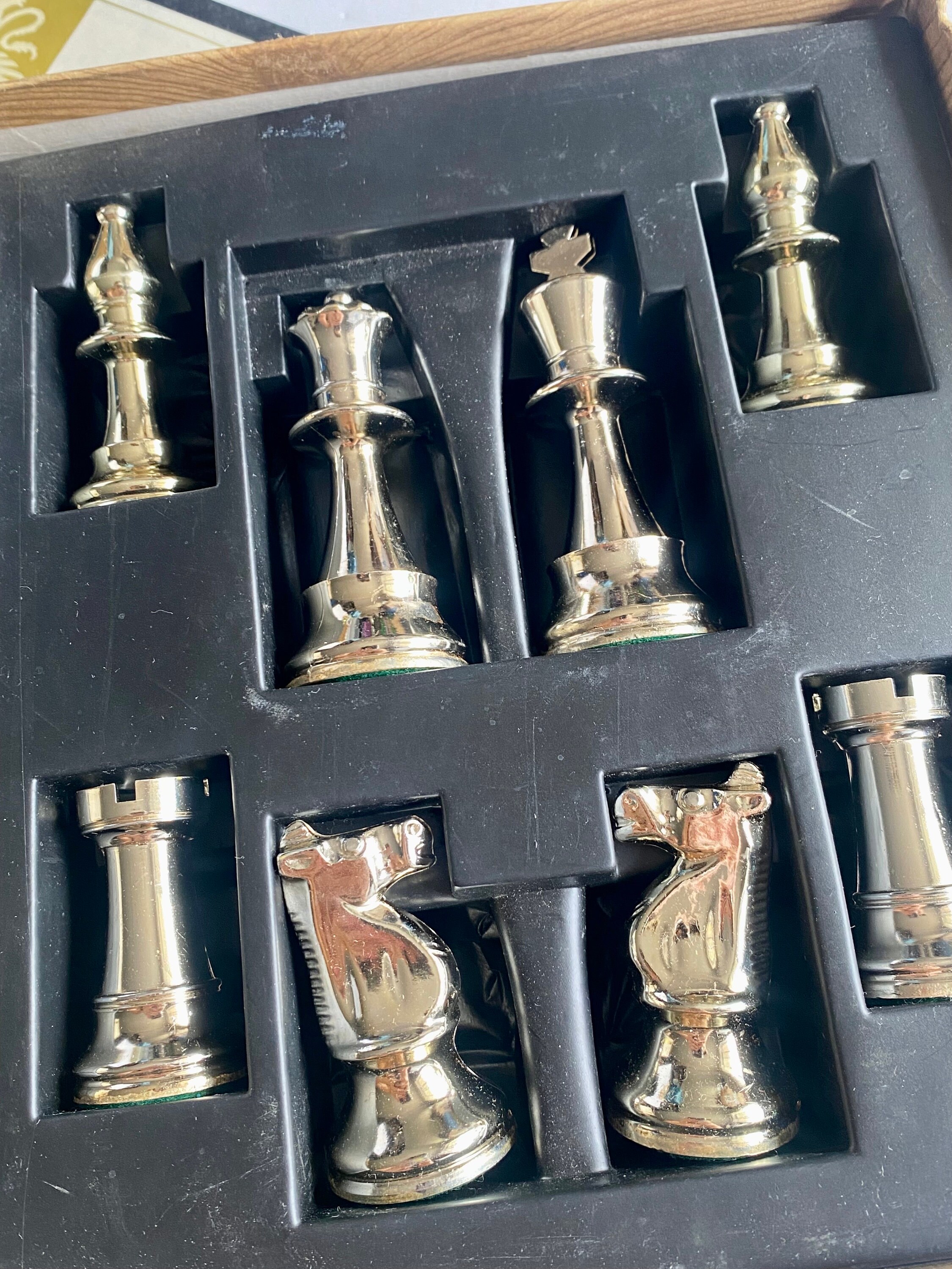 Vintage Stauton Chess Game Set Chess Set Gold and Silver - Etsy