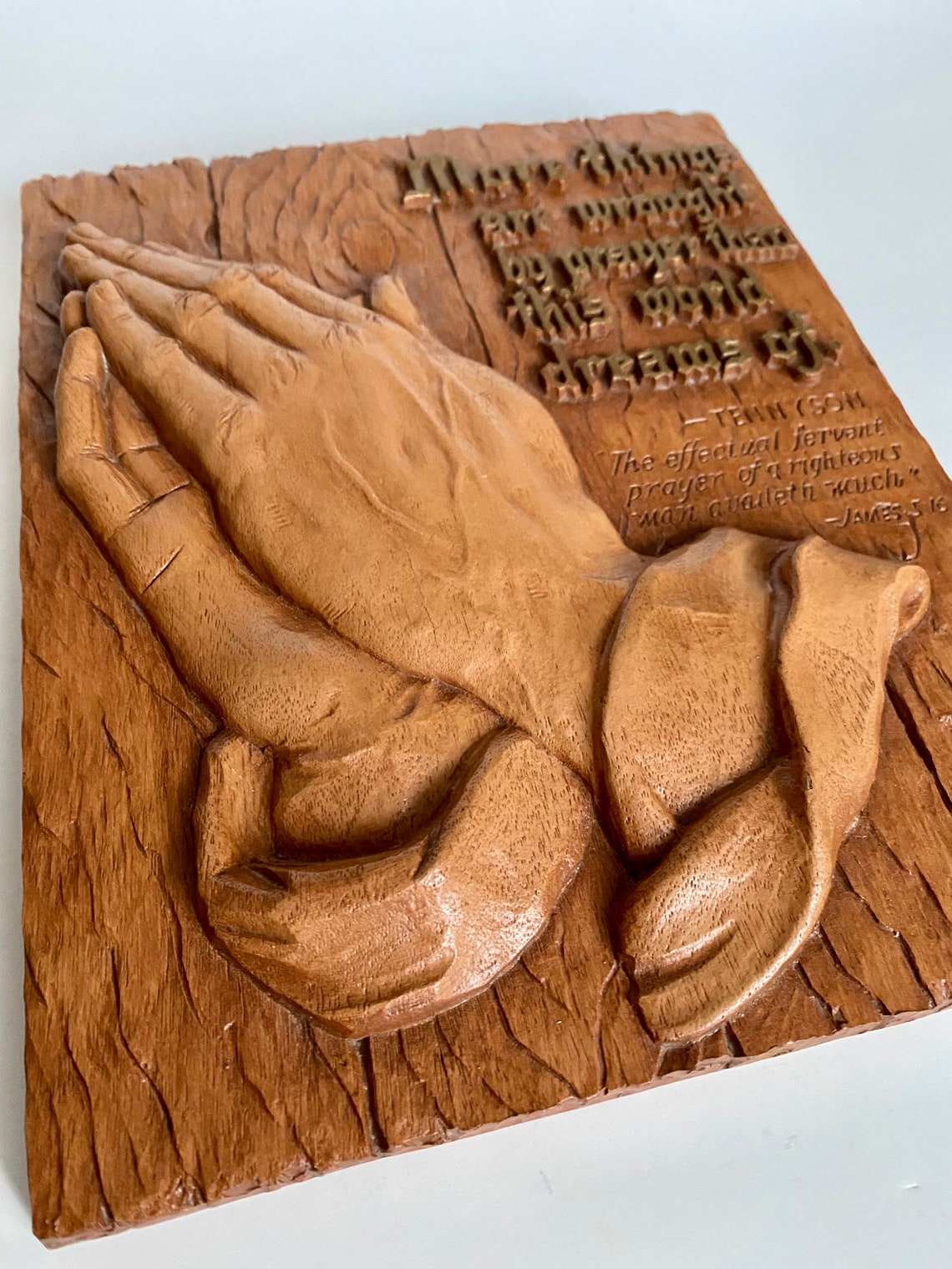 Vintage Praying Hands Plaque Vintage Religious Art Vintage - Etsy