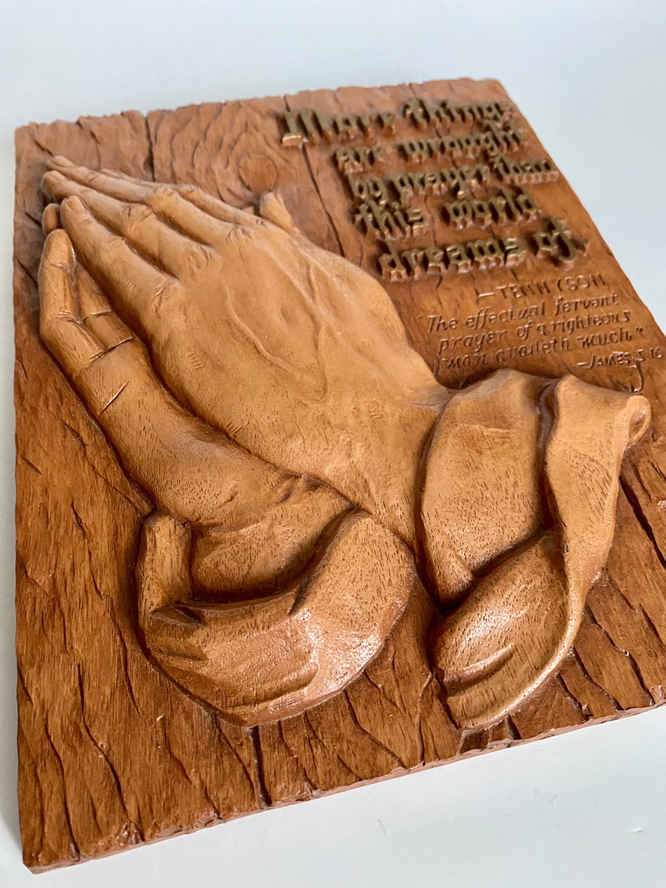 Vintage Praying Hands Plaque, Vintage Religious Art, Vintage Christian ...
