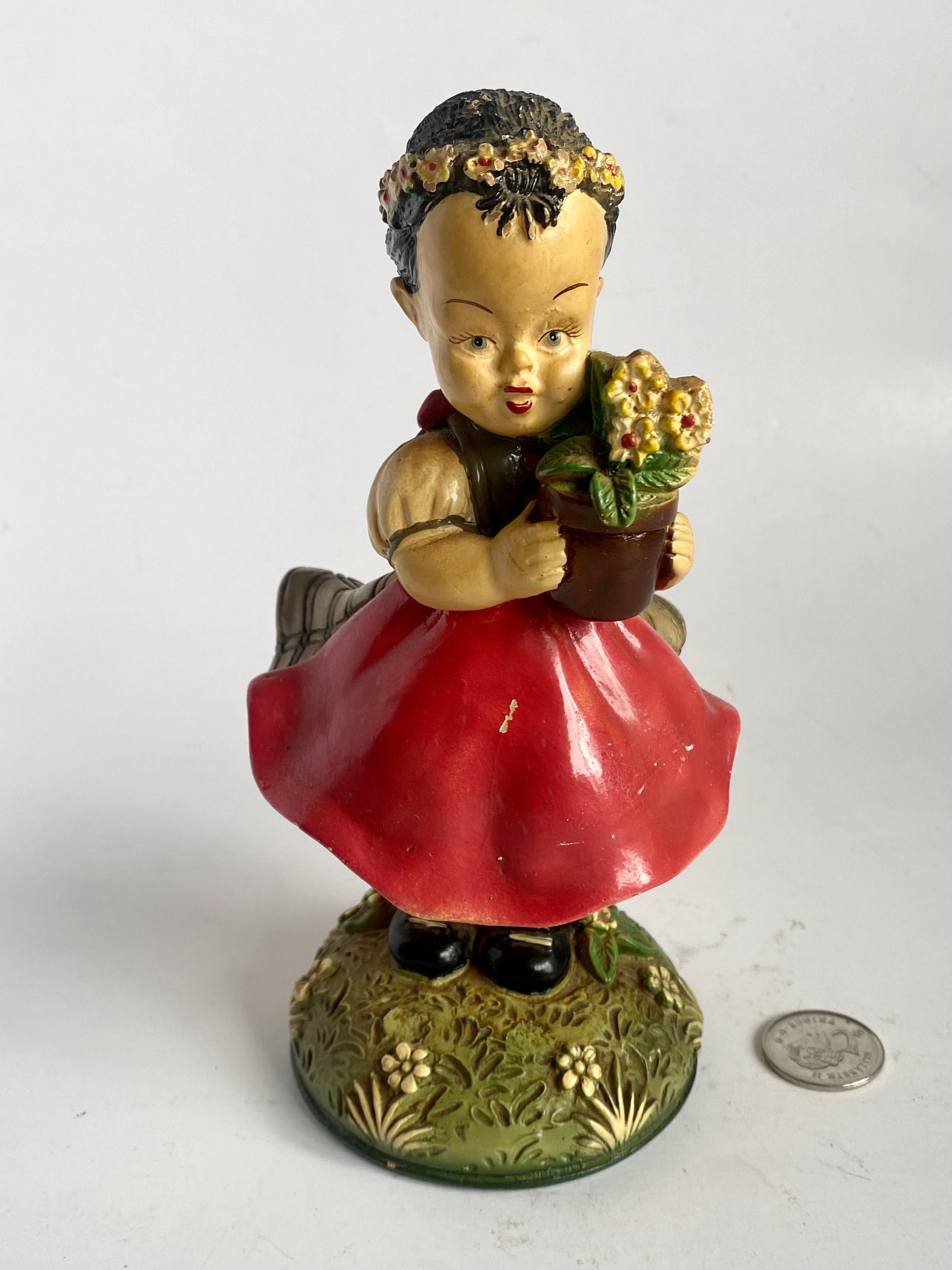 Vintage Chalkware Figurine, 1950s Chalkware Doll Sculpture, Grandmacore ...