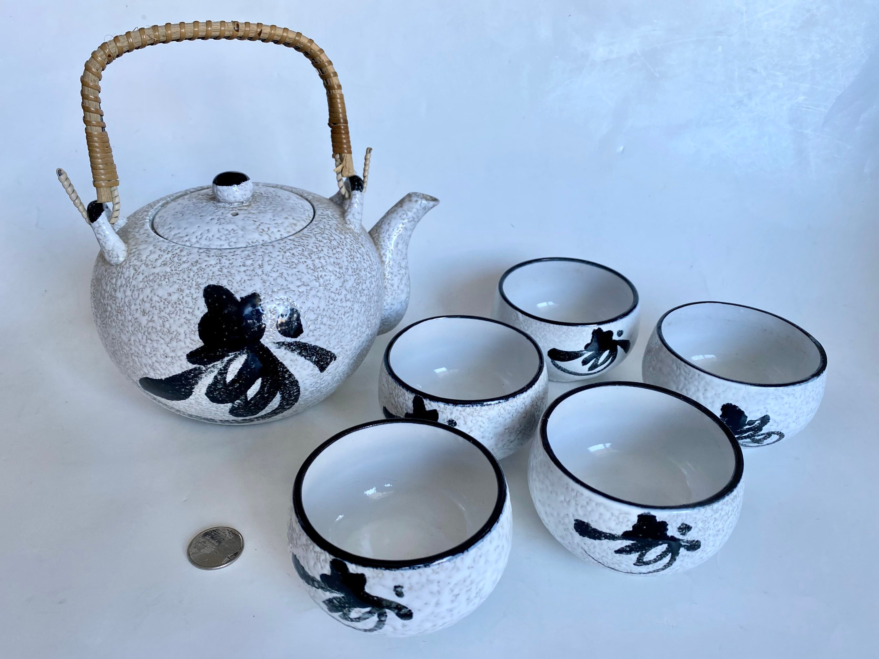 Vintage Japanese Tea Set, Japanese Ceramic Tea Pot and Cups, Japanese ...