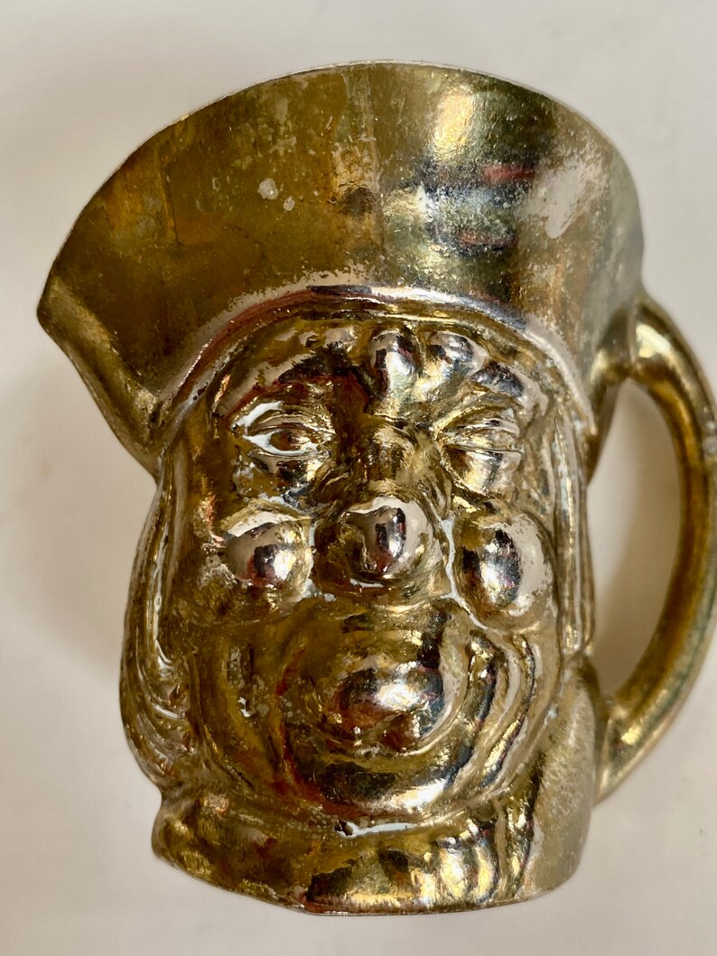 Vintage Toby Shot Mug, Small Brass Toby Face Mug, Midcentury Toby ...