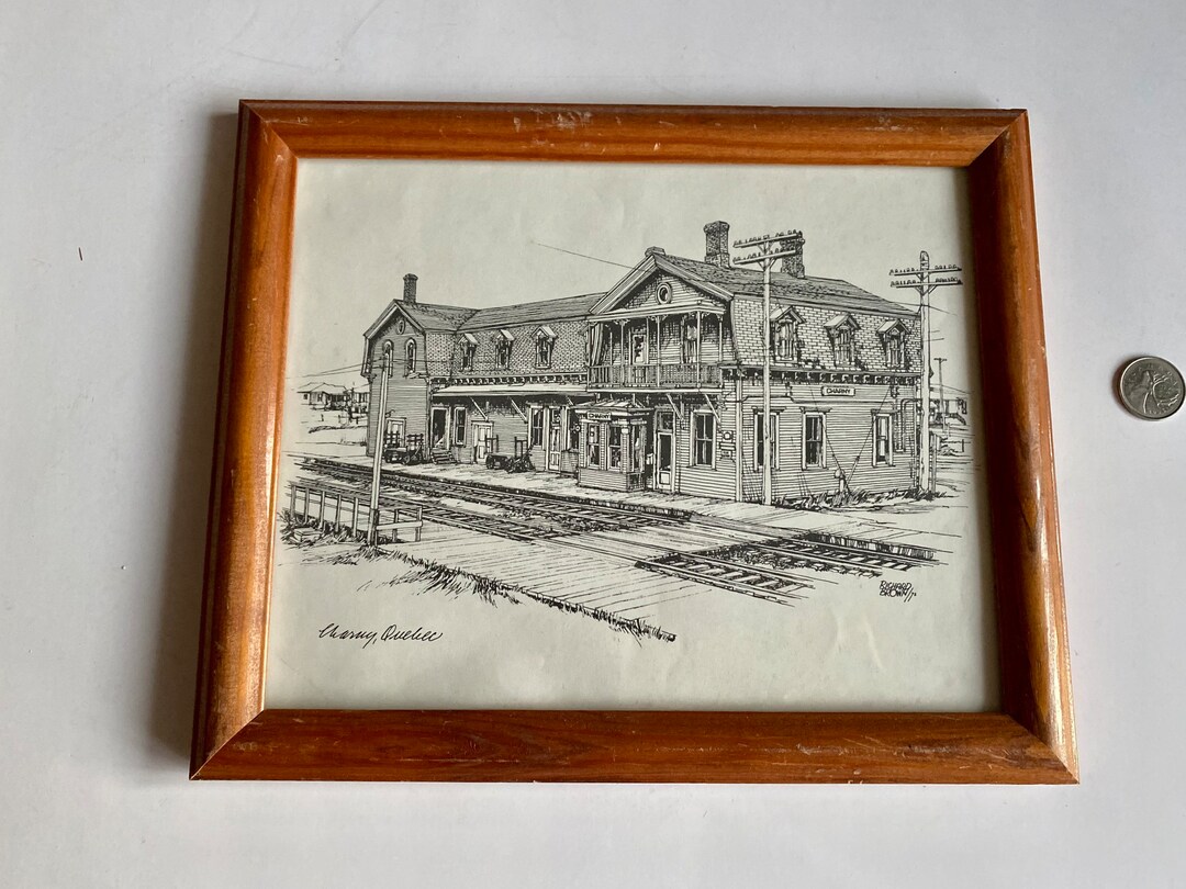 Vintage Canadian Art, Canadian Railroad Landmark Series Print, Charny ...