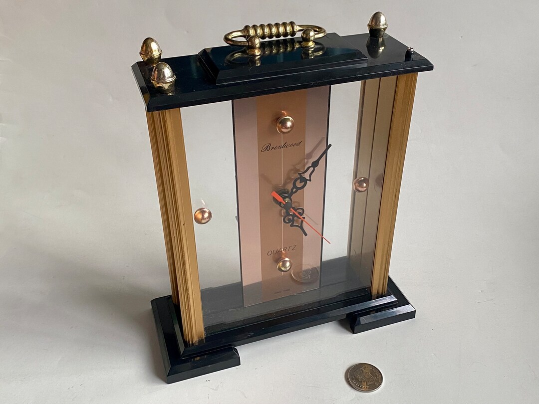 Vintage Brentwood Clock, Vintage Office Desk Clock, Midcentury Style ...