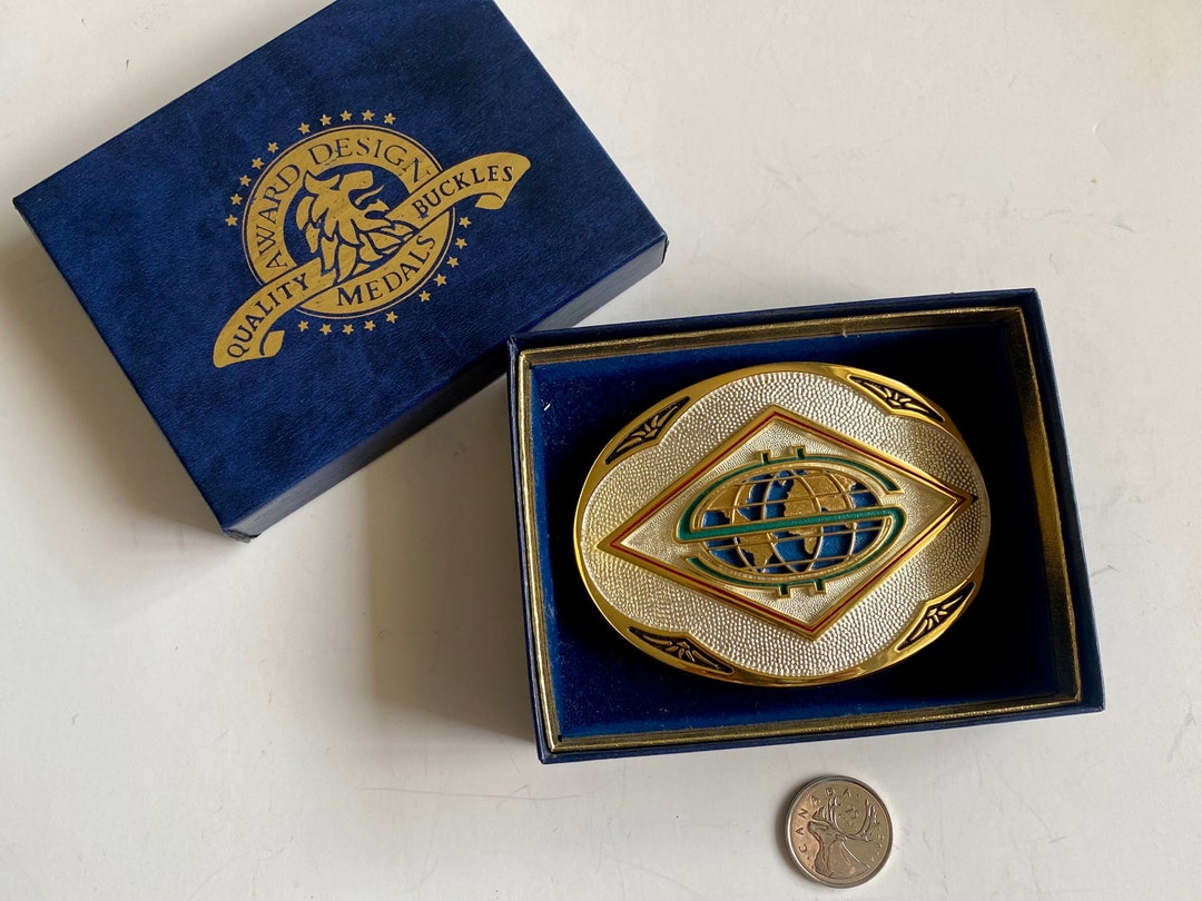 Vintage Collectible Belt Buckle, Award Design Medal Belt Buckle, Award ...