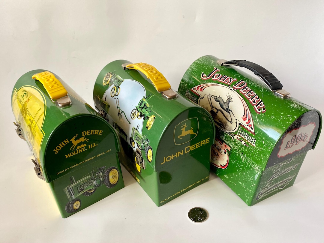 Vintage John Deere Tin Box, John Deere Barn Shaped Lunch Box, John ...