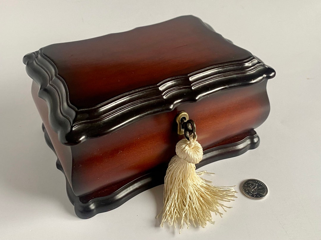 Vintage Bombay Wooden Storage Box, Wooden Keepsake Box W/ Key, Bombay ...