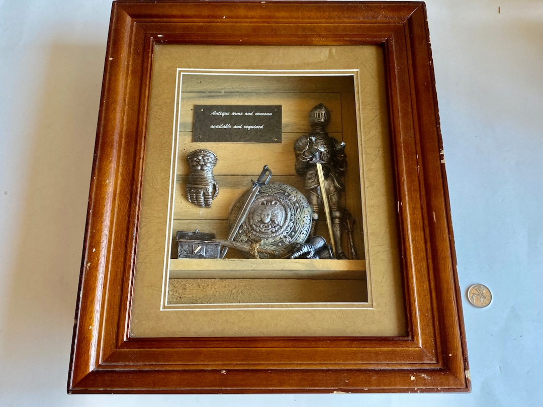 Vintage Knight Armour Shadowbox Display, Medieval Knight Diorama in ...