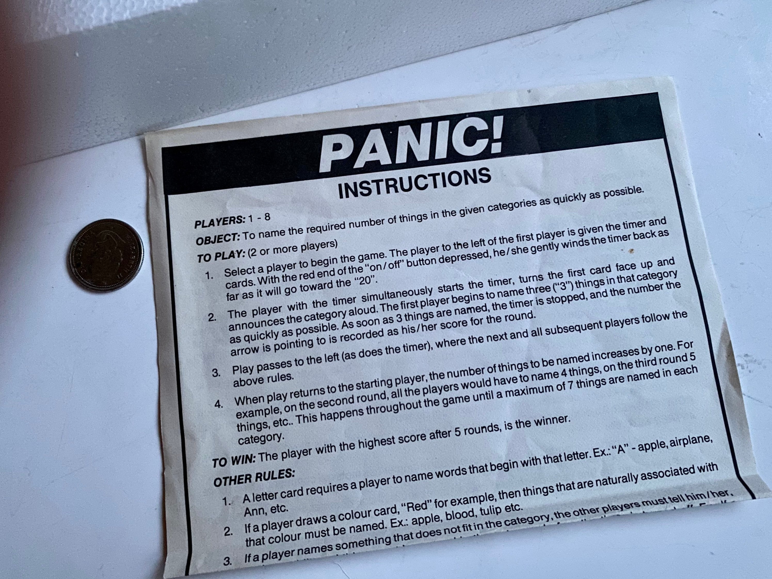 Vintage Panic Board Game Rare Family Card Game Playtoy - Etsy