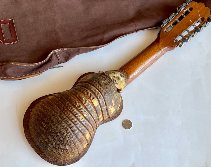 Vintage Armadillo Body Shell Charango, Genuine Bolivian Armadillo Back ...