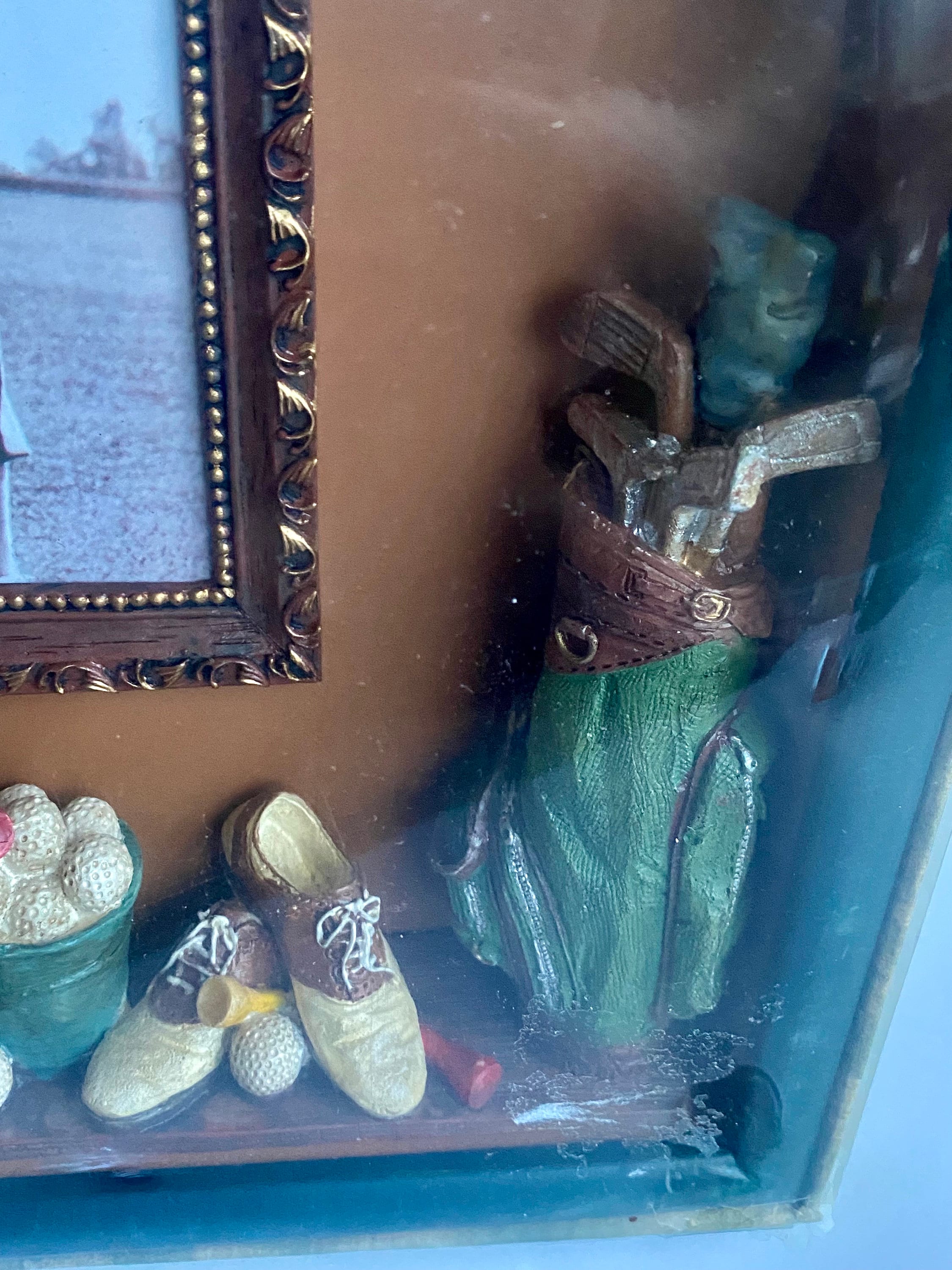 Vintage Golf Themed Photo Frame Display, Vintage Golf Collectible 3D ...