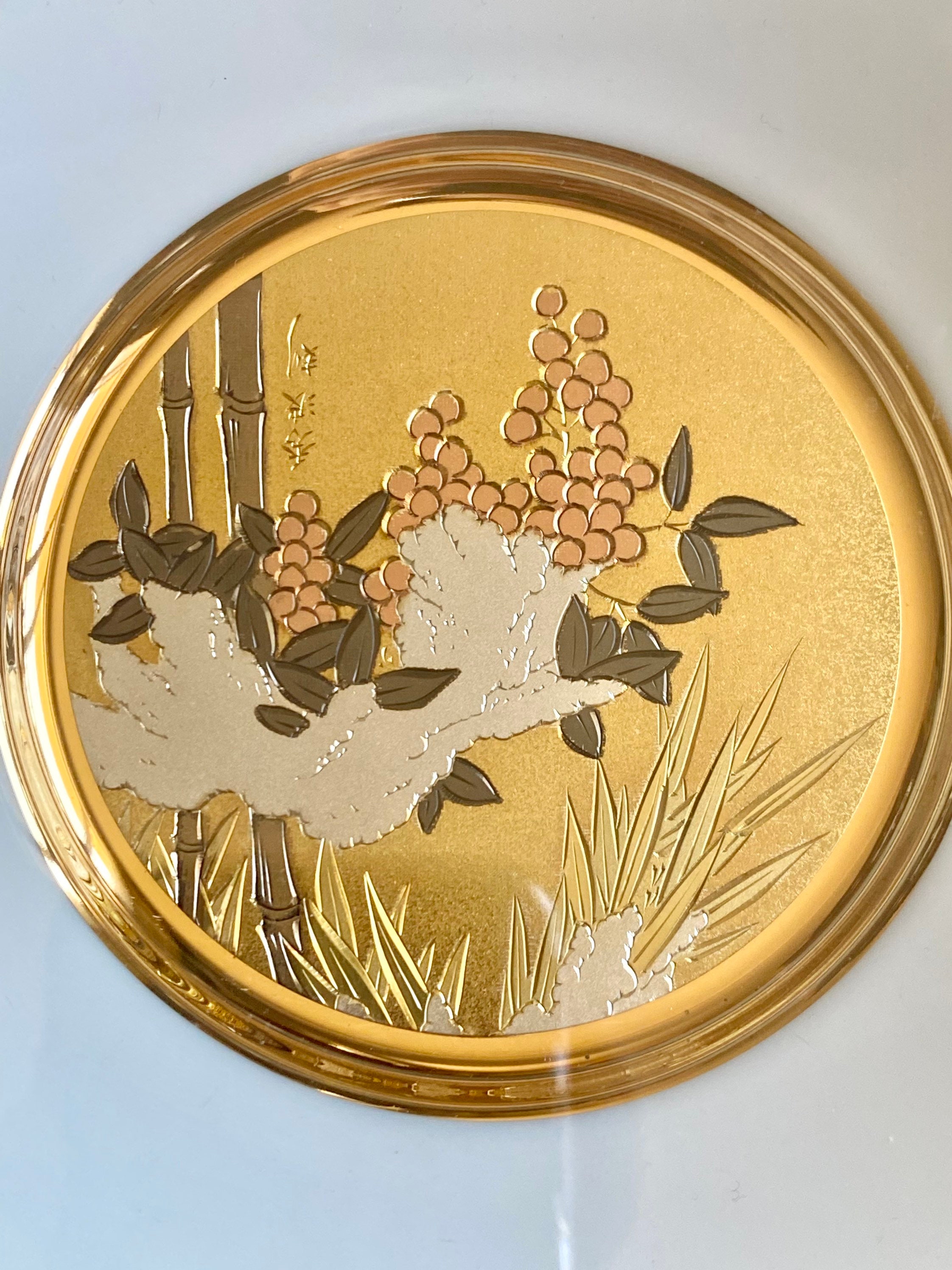 Japanese Floral Calendar Chokin Plate Collection at Stephen Gallagher blog