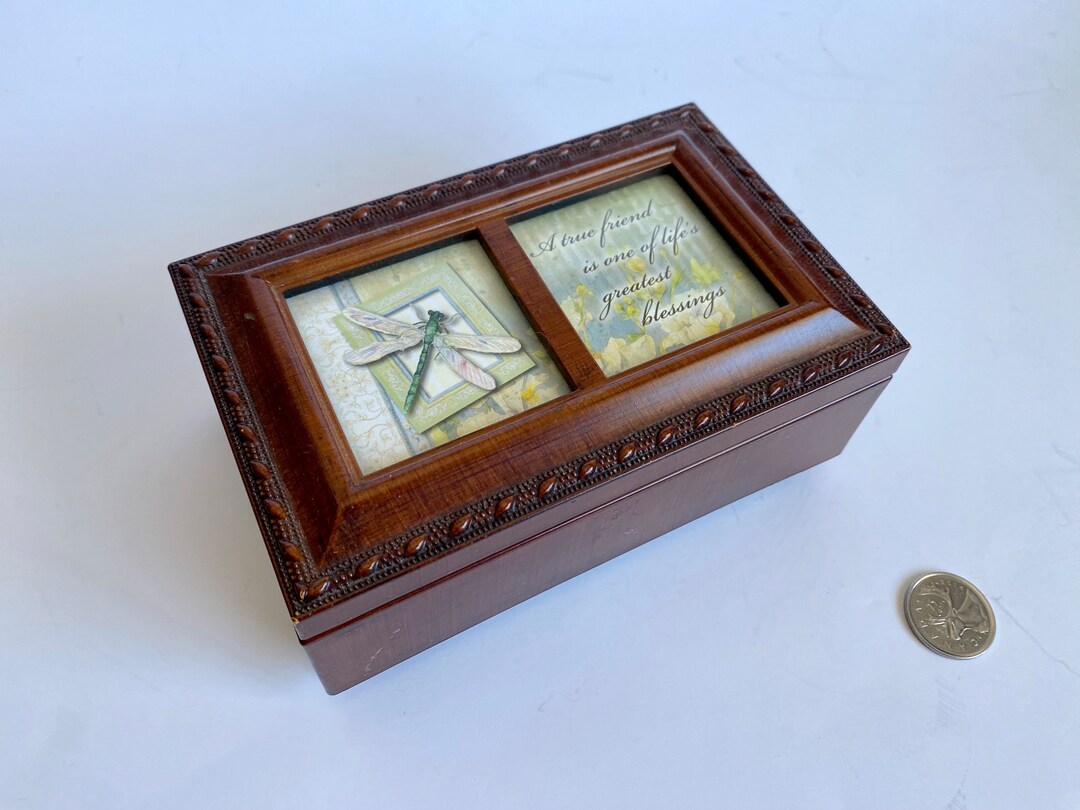 Vintage Musical Jewelry Box, 6” Music Box for Jewelry, Gift for Friend ...