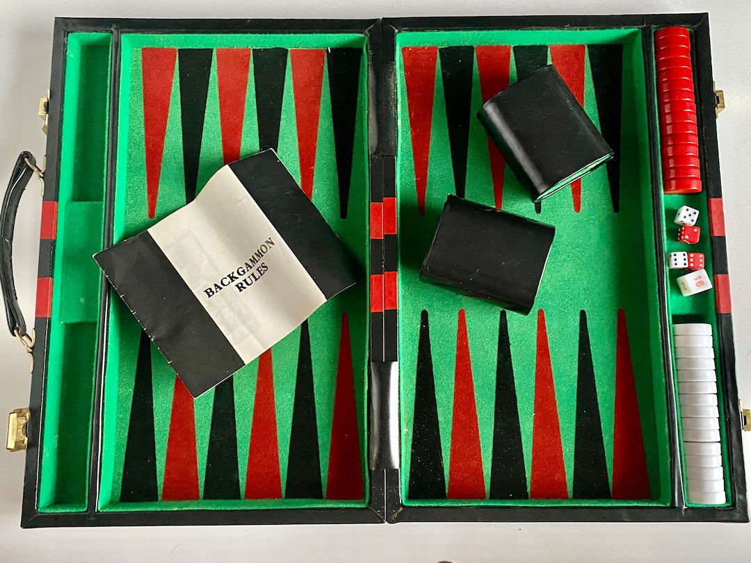 Vintage Backgammon Table Game, 1990s Backgammon Board Game, Old ...