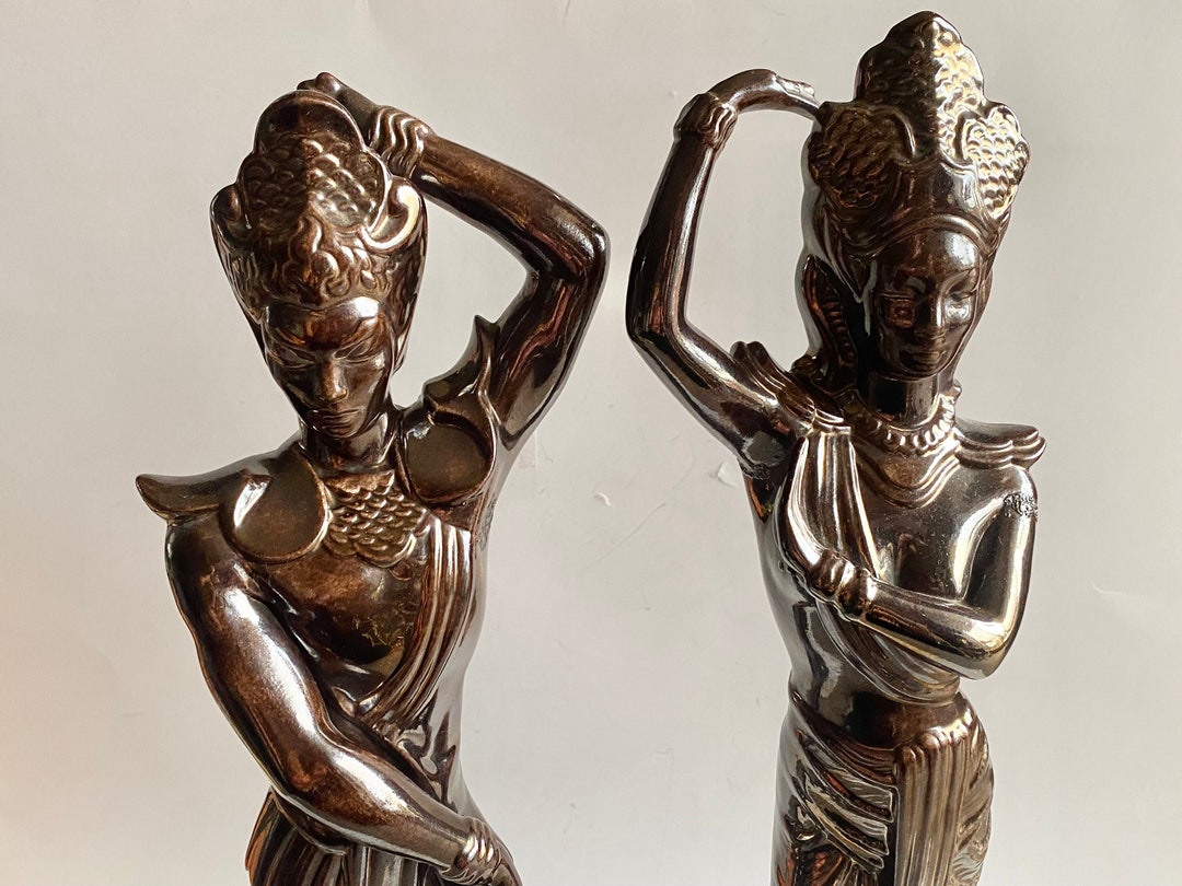 Vintage Balinese Dancers Ceramic Sculptures, Southeast Asian Culture ...