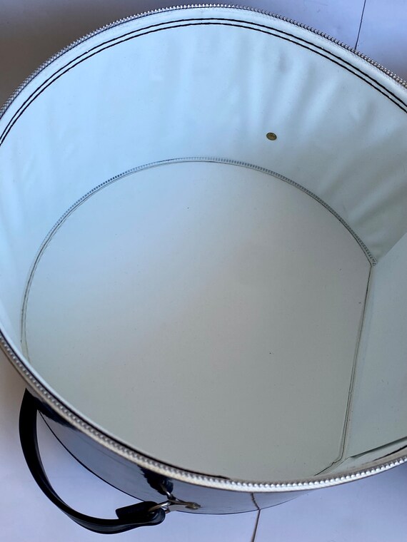 Vintage Hard Hat Box, Black Vinyl Hat Box Luggage, Vi… - Gem