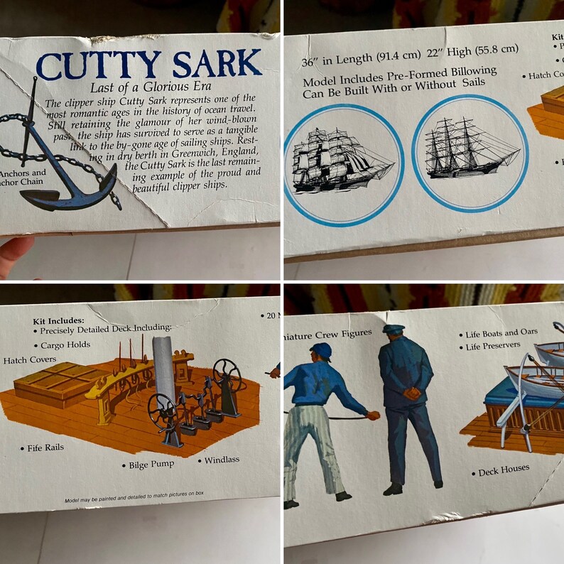 Vintage Cutty Sark Ship Model Kit, Clipper Ship Model Kit, Rare Sailing ...