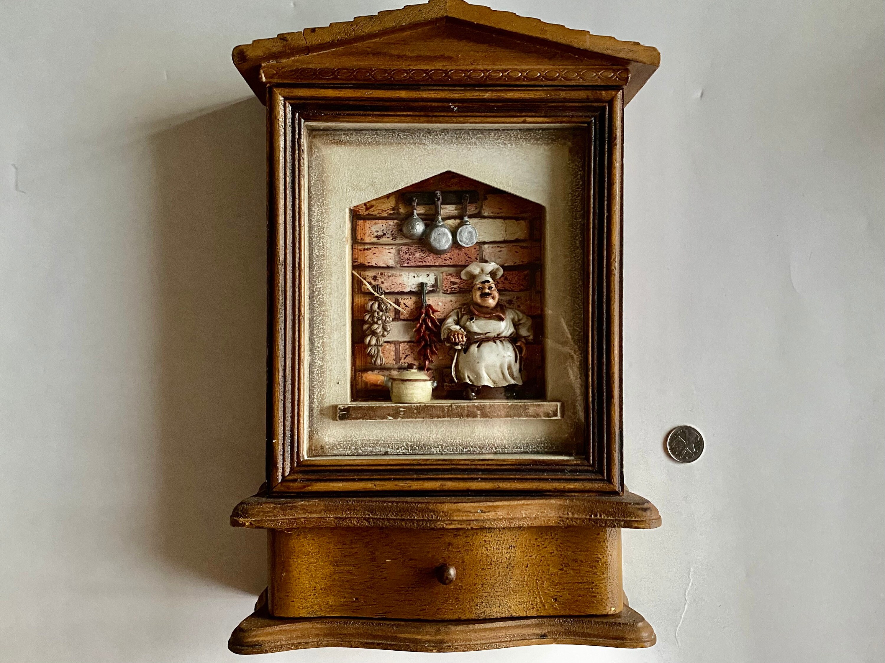 Wooden Hidden Key Cabinet Vintage Key Cabinet W/ Diorama - Etsy