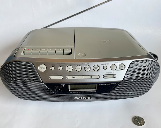Vintage Sony Boombox CD Am FM Radio Cassette Recorder Cd/rw CFD-S05 ...