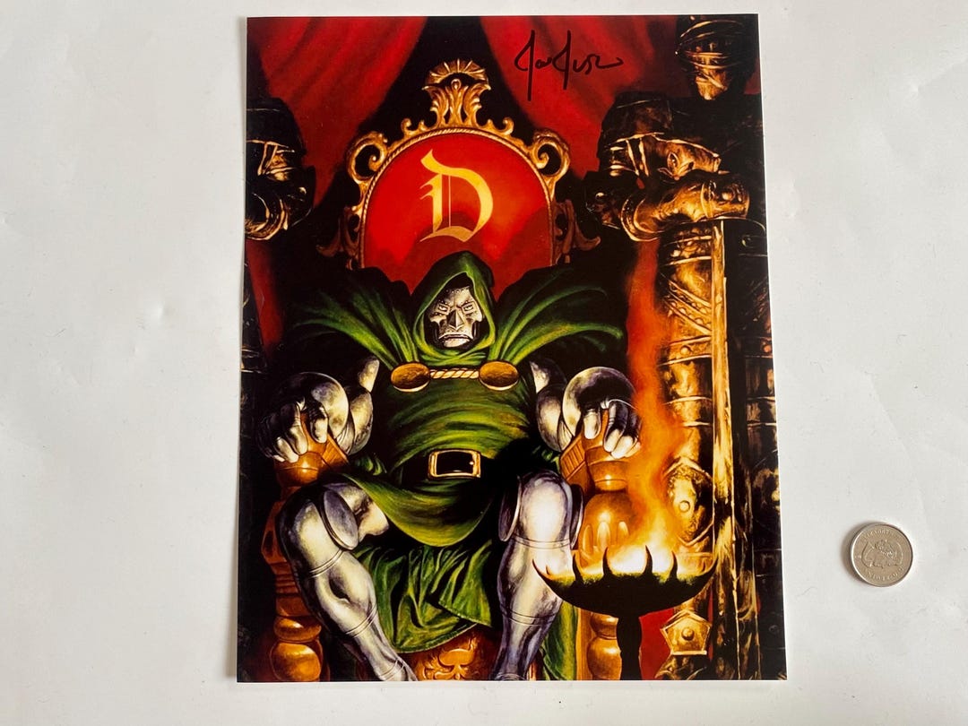 Dr Doom Print Signed by Artist Joe Jusko, Comic Book Super Villain ...