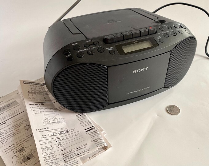 Sony Boombox CD Mp3 Am FM Radio Cassette Recorder Cd/rw CFD-S70 Mega ...