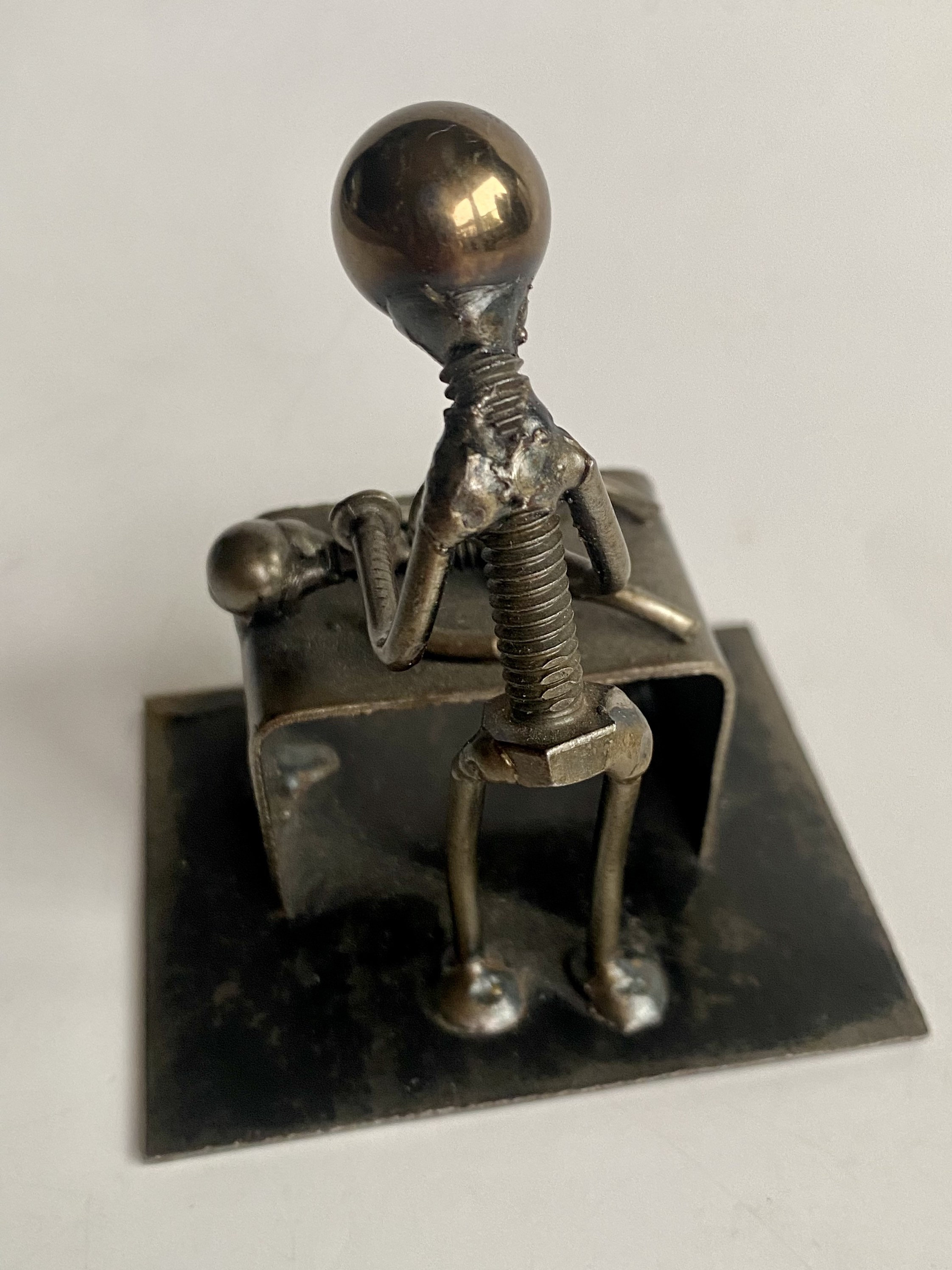 Metal Work Sculpture, Mother & Child Industrial Style Sculpture, Nail ...