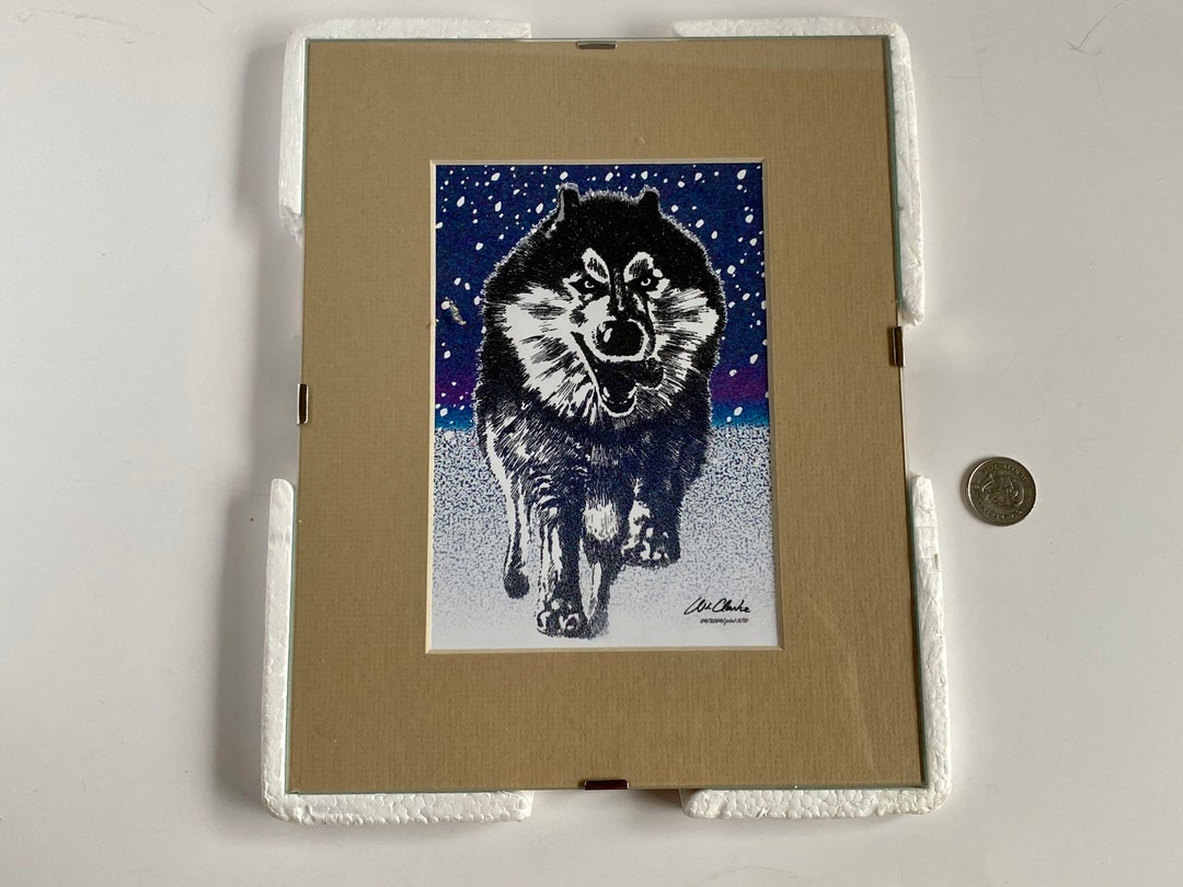 Vintage Wolf Print, Wolf Lithograph Print, Animal Art Print, Graphic ...