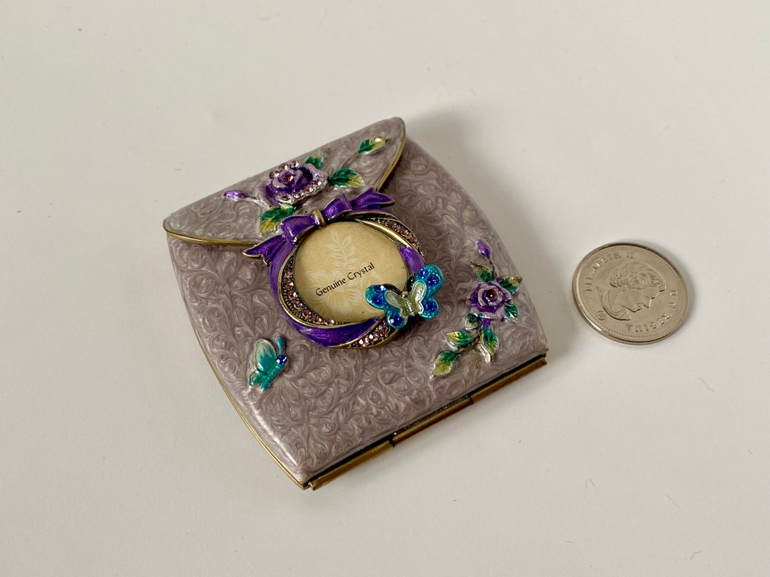 Vintage Pocket Mirror, Collectible Pocket Mirror W/ Mini Picture Frame ...