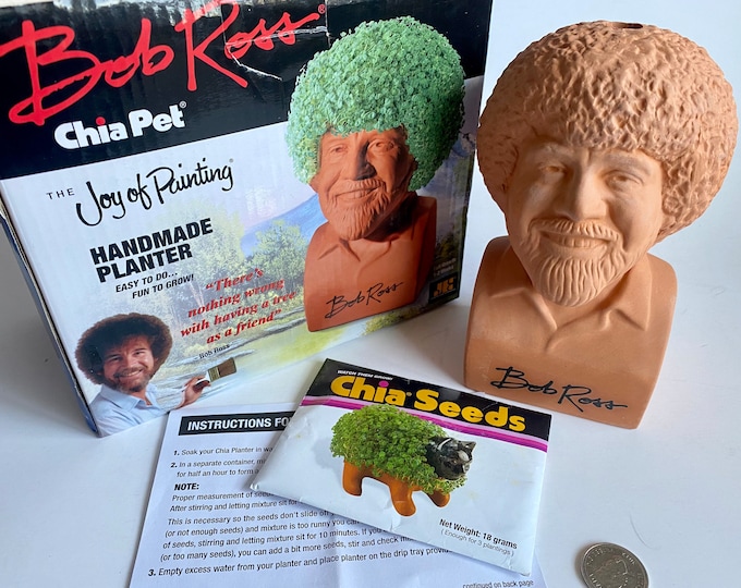Bob Ross Chia Pet, Bob Ross Chia Planter Sculpture, Bob Ross Decorative ... Bob Ross Chia Pet, Bob Ross Chia Planter Sculpture, Bob Ross Decorative ...