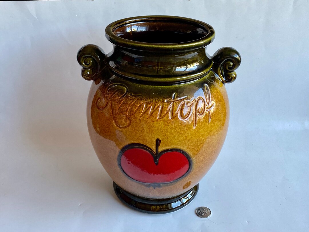 Vintage Large Rumtopf Pot, Vintage Confit Pot or Confit Jar, Ceramic ...