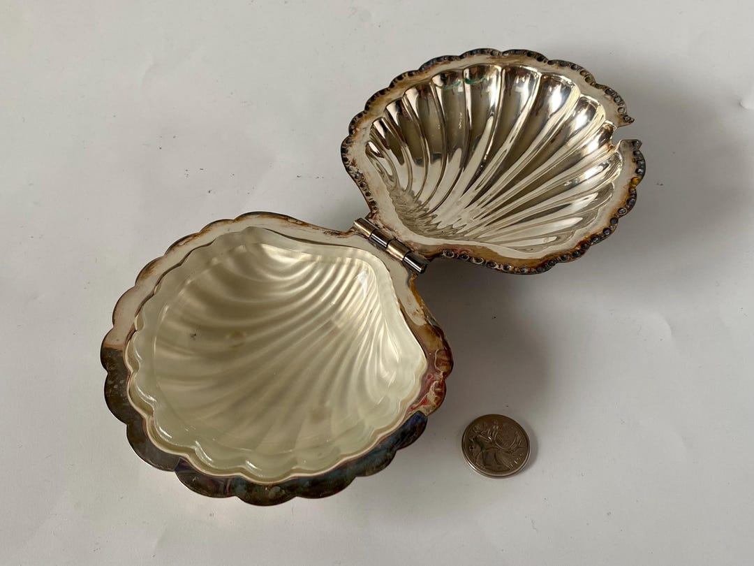 Vintage Seashell Shaped Tableware, Vintage Silver Plated Sea Shell ...