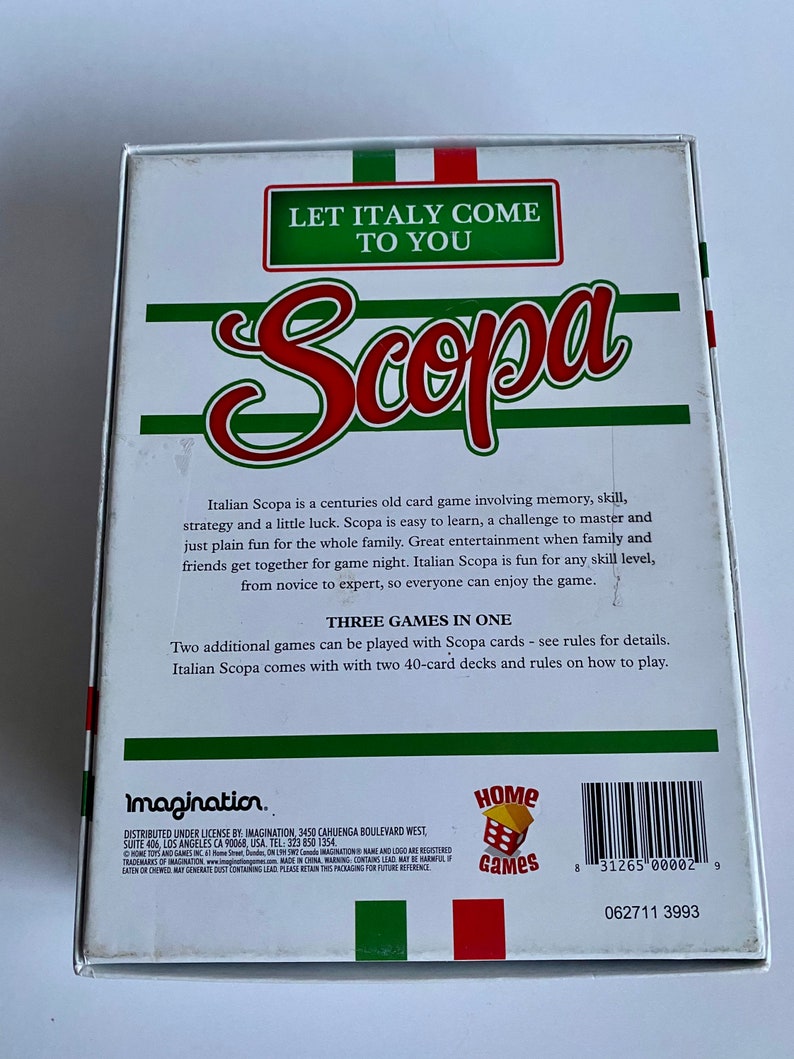 Scopa Family Game the Traditional Italian Card Game Rare - Etsy