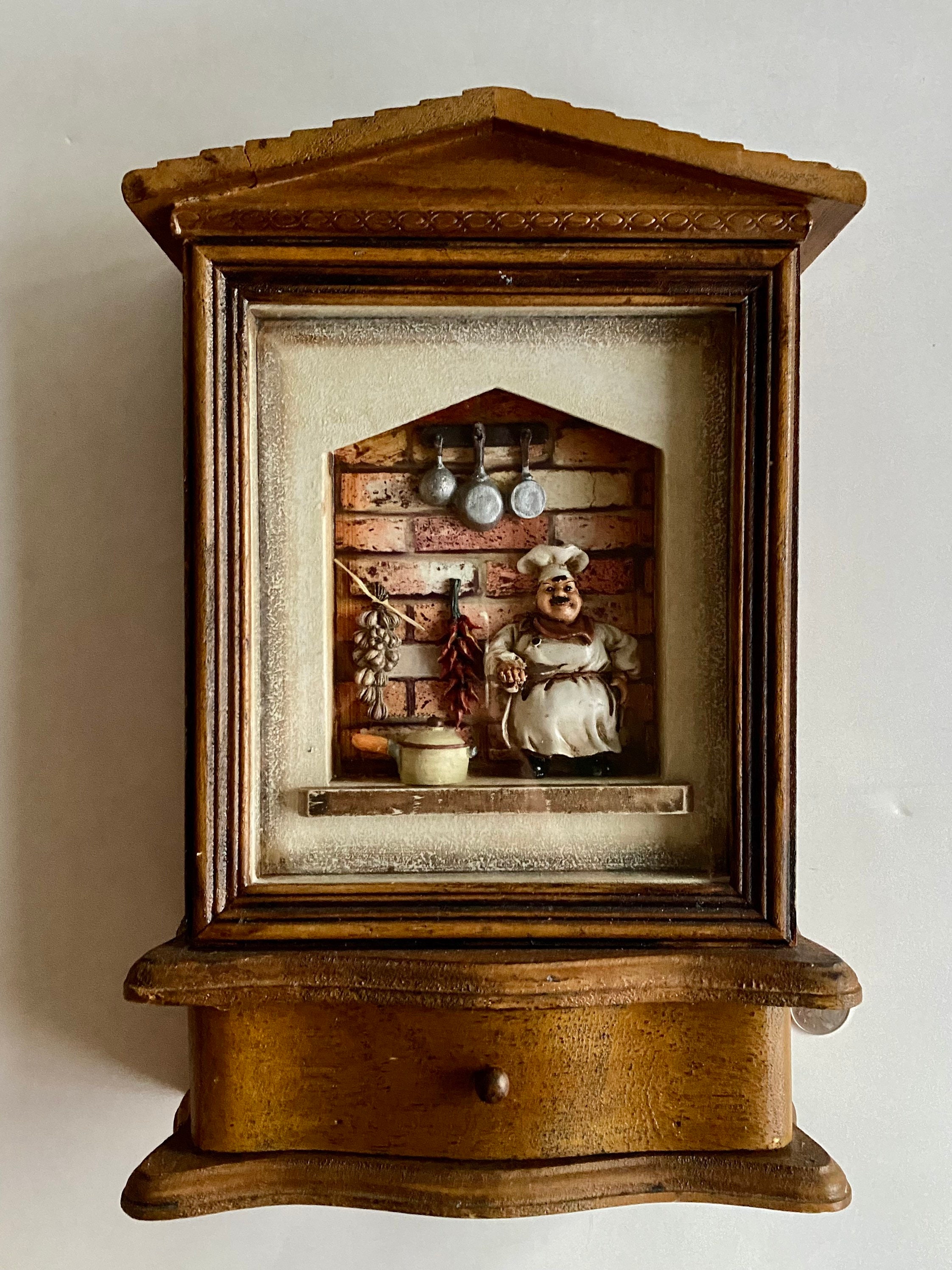 Wooden Hidden Key Cabinet Vintage Key Cabinet W/ Diorama - Etsy