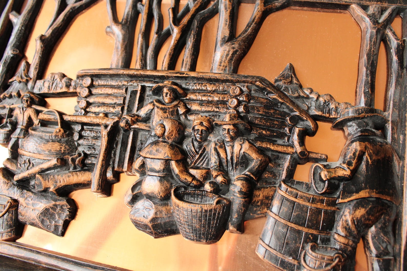 Vintage Copper Art, Coppercraft Guild Wall Art, Maple Sugar Time ...