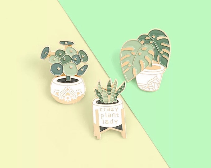 Enamel Plant Pins. Single or Bundle. - Etsy