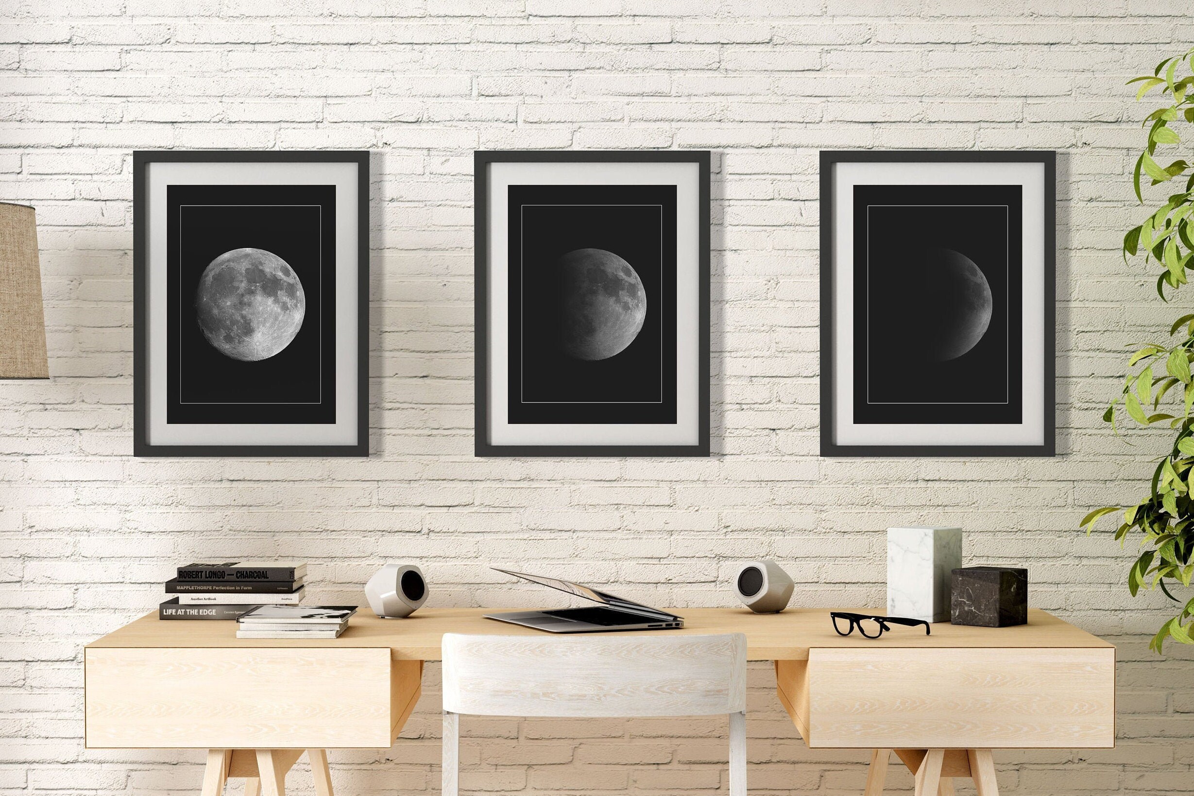 Moon Print Set, Moon Wall Art, Set of 3 Prints, Printable Posters ...