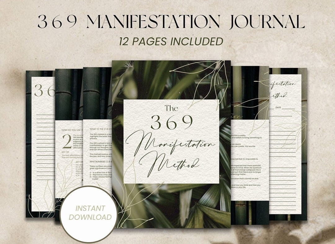 369 Manifestation Printable Journal, 369 Method, Manifest Journal ...