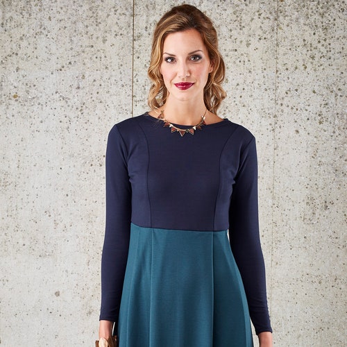 PDF A-line Party Dress Pattern Stretch Fabric Dress Simply - Etsy