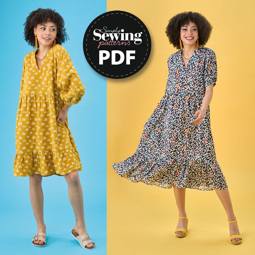 PDF Pattern, Amena Dress, Sewing Pattern, Summer Dress, Digital Sewing ...